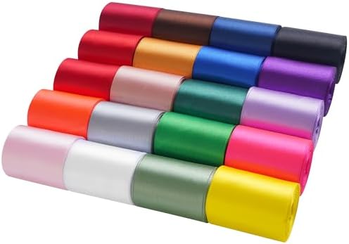 Amazon.com: Mlurcu Rainbow Satin Ribbon 87.5 Yds × 2 Inch Wide Colorful ...