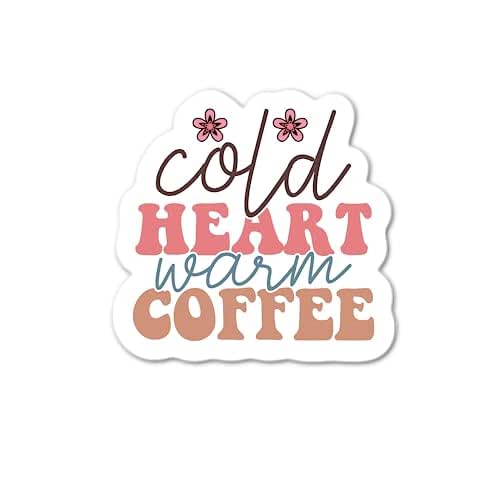 Amazon.com: Cold Heart Warm Coffee Sticker Waterproof Sticker Label ...