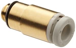 SMC KQ2S04-M5A Brass Push-to-Connect Tube Fitting, Hex Socket Head Adapter, 4mm Tube OD x M5x0.8 ...