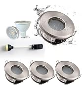 4XSweier Black IP65 Waterproof Ceiling Recessed LED Spotlight, 90min ...