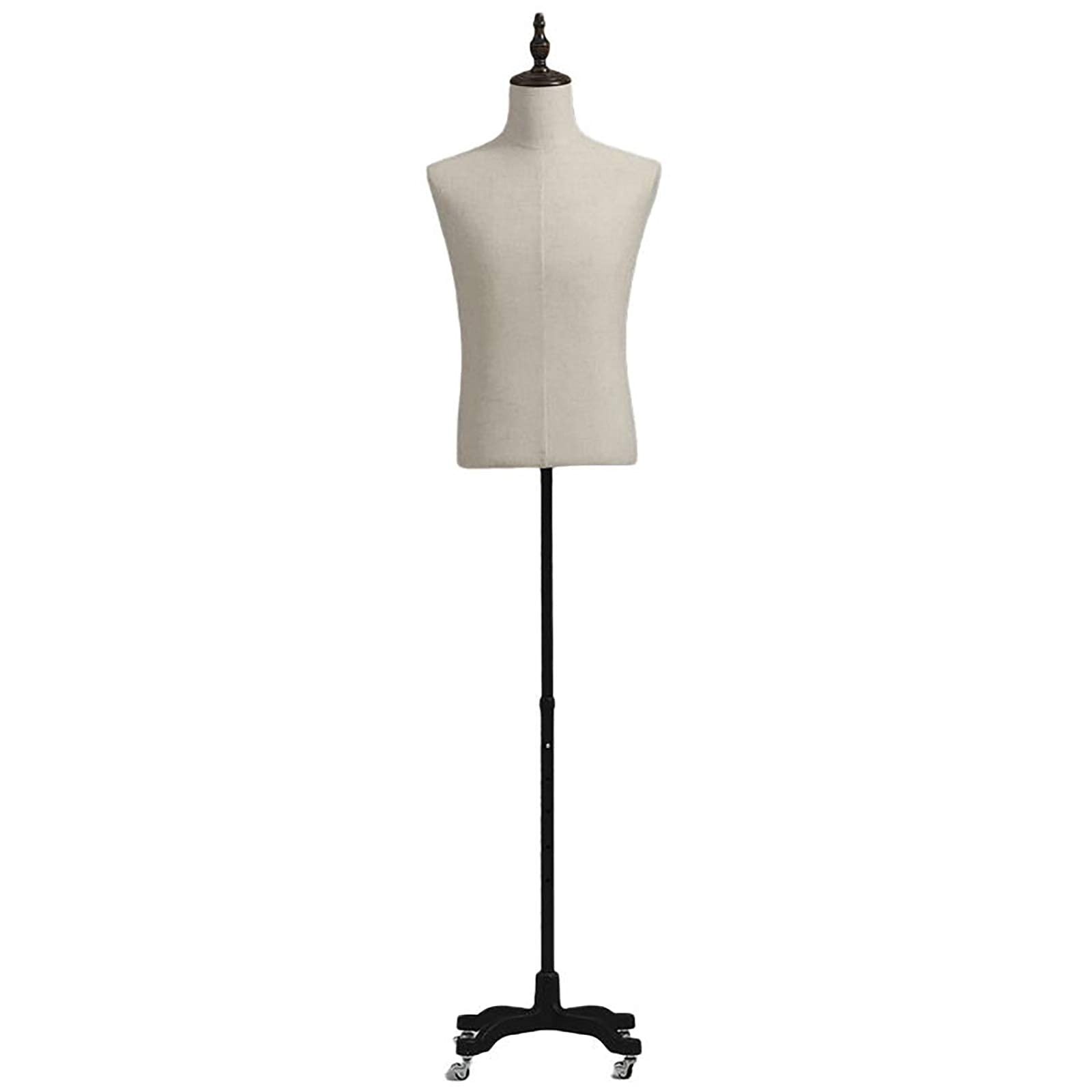 Buy Male Mannequin Torso with Metal Wheels Adjustable Stand White Male ...