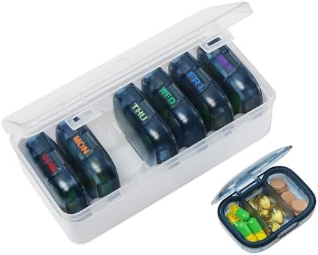 Amazon.com: Weekly Pill Organizer 3 Times a Day, Large Travel Pill Box ...