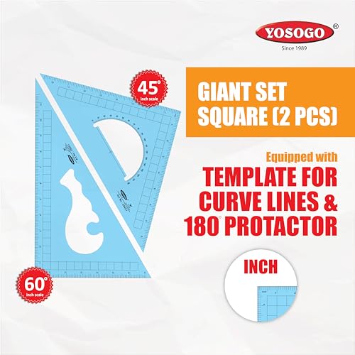 Snapklik.com : Pack Of 2 Large Transparent Triangle Ruler Set Square ...
