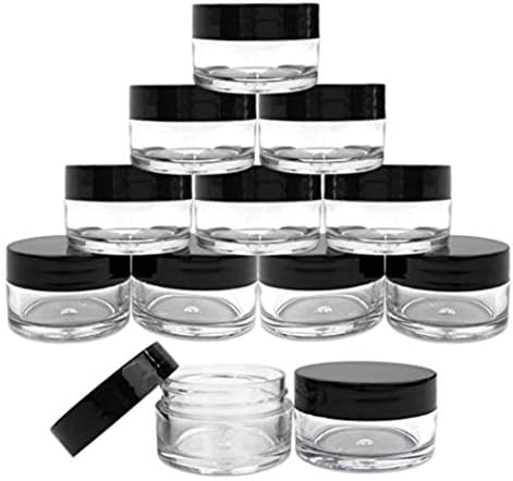 Amazon.com: 15ML 0.5oz Empty Round Clear Plastic Cosmetic Bottles Jar ...