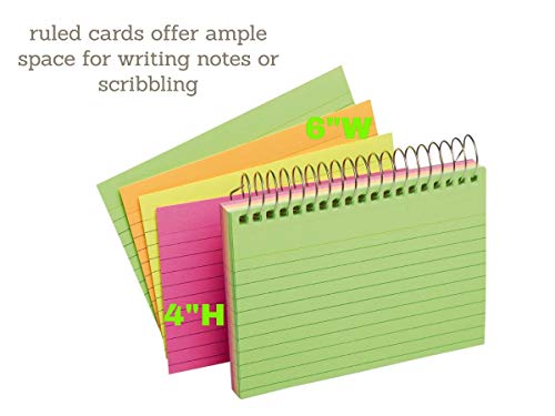 Snapklik.com : 1InTheOffice Spiral Index Cards 4x6 Ruled, Index Cards Spiral Bound, Note Cards ...