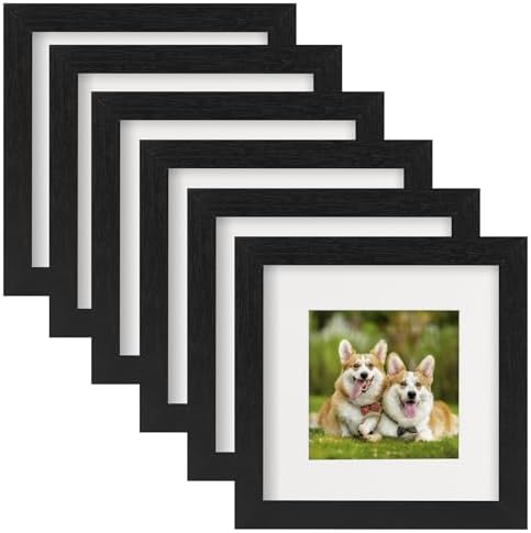 Amazon.com - TOFOREVO 6x6 Picture Frames Set of 6 Black Wood Grain ...