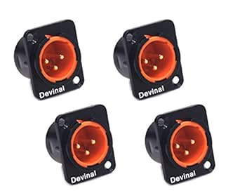 XLR Male Jack 3 Pin - Chassis Panel Mount Jacks D Series Size, Black ...