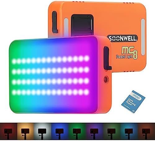 SOONWELL MC8 RGB LED Video Light, RGBWW Full Color, 8W CRI 96 2600K ...