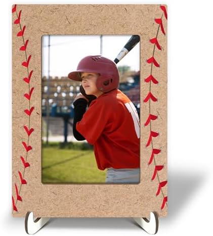 Amazon.com - Wooden Picture Frame with Stand, Baseball Tabletop Picture ...