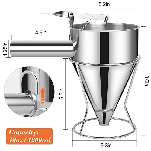 Snapklik.com : Pancake Batter Dispenser, Multi-Caliber Stainless Steel ...