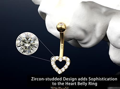 Amazon.com: Melighting Gold Belly Button Rings 14K Real Gold Belly ...