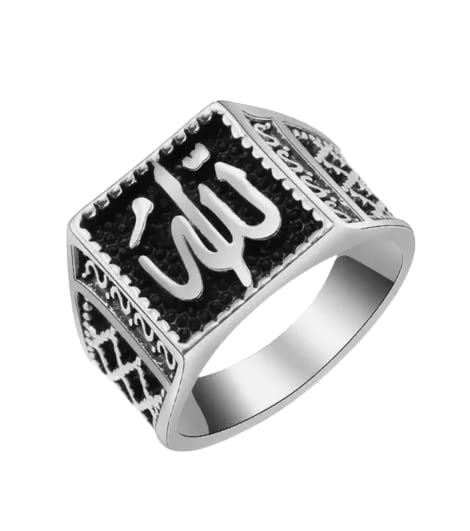 Buy Stainless Steel Islam Muslim Scripture Allah Ring For Men And Boys ...