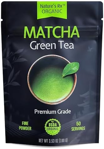 Amazon.com: Natures Rx Organic Matcha Tea Powder Premium Grade 100g ...