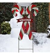 Amazon.com : Christmas Snowman Yard Sign Metal Xmas Garden Stakes ...