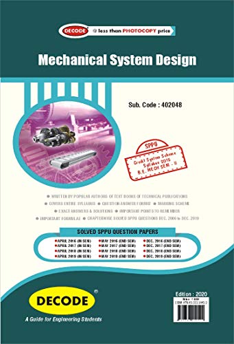 Mechanical System Design for SPPU 15 Course (BE - II - Mech. - 402048 ...