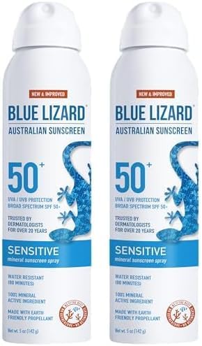Amazon.com: Blue Lizard Sensitive Mineral Sunscreen Spray SPF 50 ...
