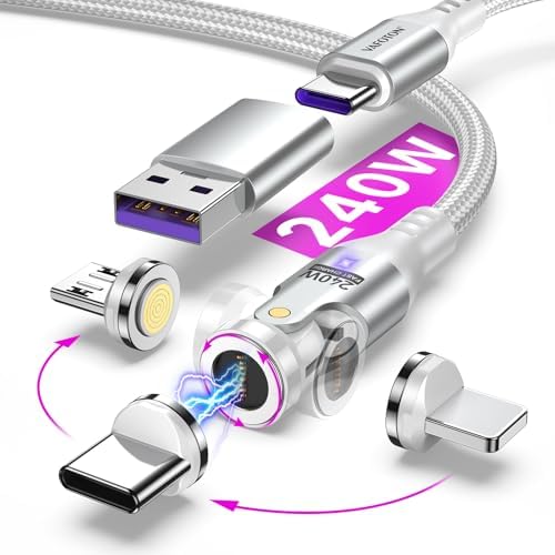 Amazon.com: Statik 360 Pro Magnetic Charging Cable - 100W Fast Charging USB C Charging Cable ...