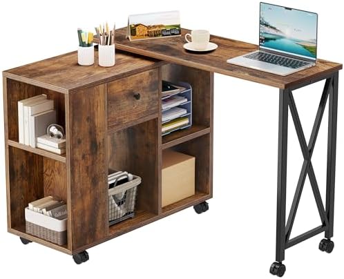 Amazon.com: YITAHOME 360°Rotating Sofa Side Table with Drawers, Mobile ...