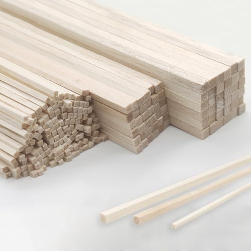 Amazon.com: Barsha Space 222Pcs Balsa Wood Sticks,Wood Strips Balsa ...