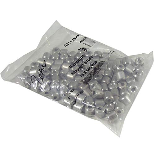 Fehr Aluminum Swage Stops for 1/8" Wire Rope Cable, Made in USA. Pack ...