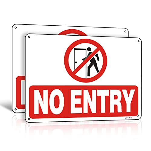 Goodvia No Entry Signs Reflective Aluminum 7 x 10 Inches No Entry Signs ...