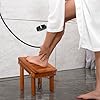 Utoplike Teak Wood Shower Foot Stool for Shaving Legs, Sturdy Shower ...