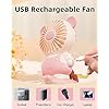 Amazon.com: JIAGE Portable Handheld Fan,Small Desk Fan USB Rechargeable ...