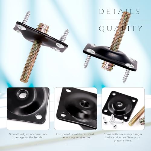 Swpeet 8 Sets Black 12 Degree + Flat Angled Leg Mounting Plates with ...