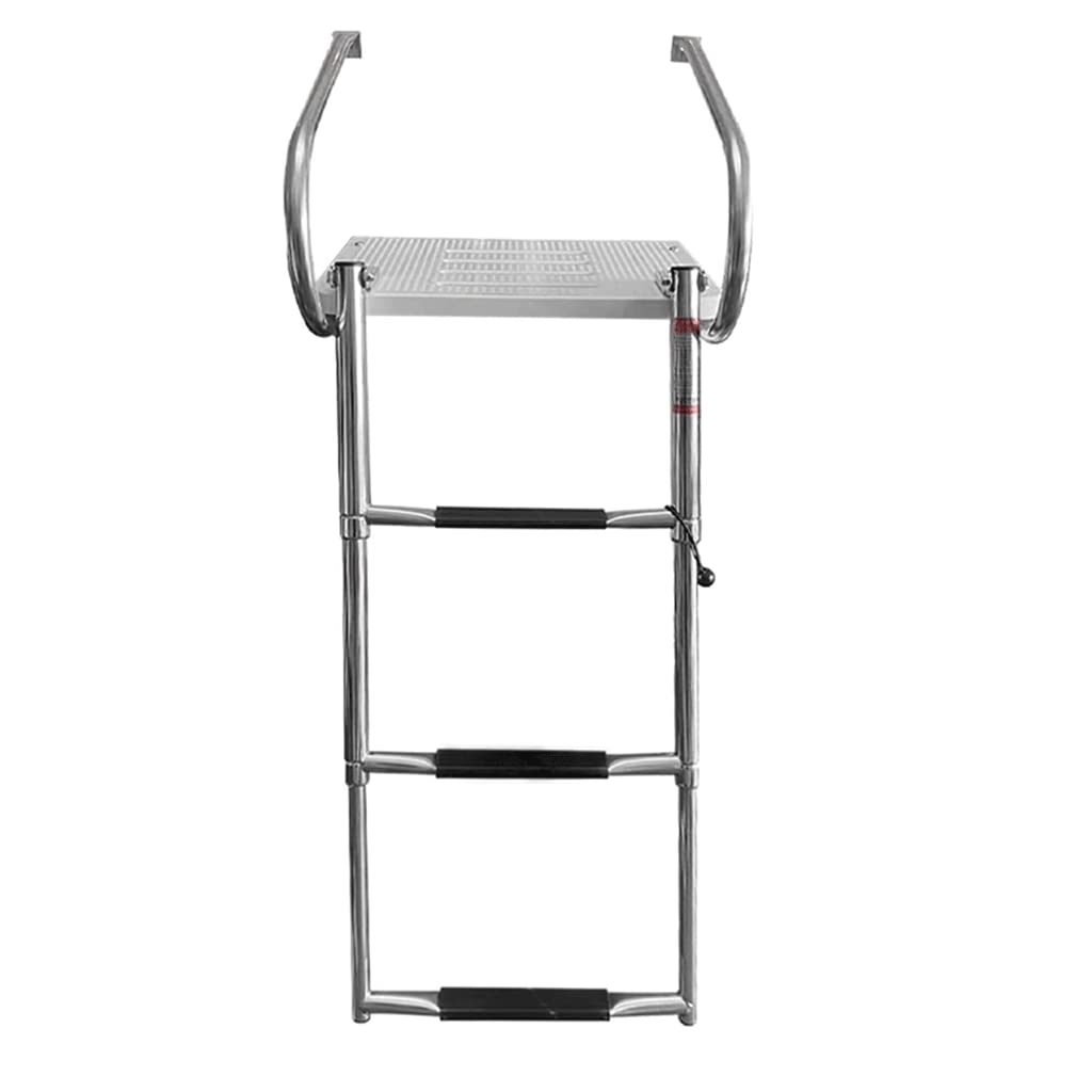 Buy Stainless Steel 3 Step Swim Platform Ladder Telescoping Boat Ladder ...