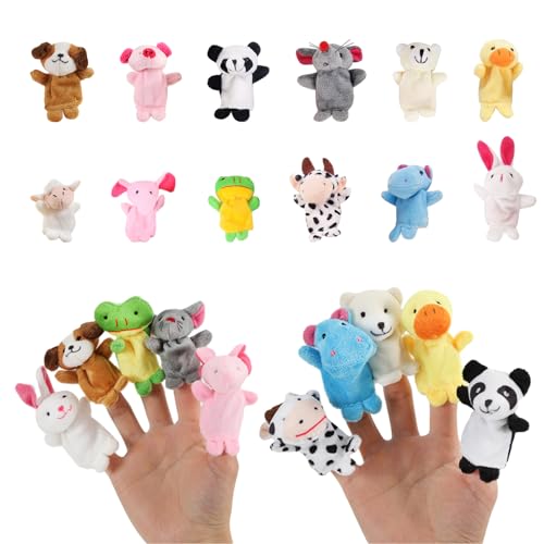 12 Zoo Finger Puppets Set, Animal Finger Puppets for Kids, Flexible ...