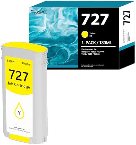 Amazon.com: 727 Yellow Ink Cartridge 130-ml (1-Pack) - BIGSP 727 Ink ...