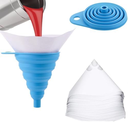 KGJAXF 100Pcs Paint Filter Strainers Paper with 1Pcs Silicone Filter ...