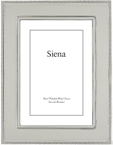 Amazon.com: Siena Flat Double Border Plain Silver Picture Frame ...