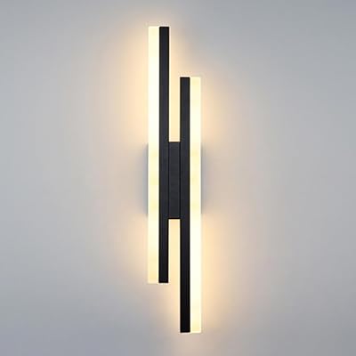 Toolight Indoor Wall Lights LED 16W 1800LM, Modern Wall Lights Black ...