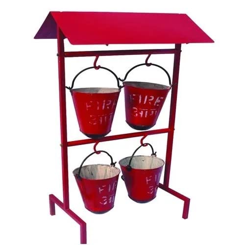 Fire Bucket Stand with Canopy and 4 no's 9ltr Fire Bucket : Amazon.in ...