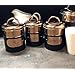 Black & Copper Metal Tea Coffee Sugar Storage Canister Set Jar Pots ...