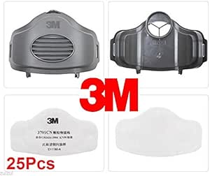 Amazon.com: OriGinal 25Pcs 3M 3701CN Filter Cotton for 3M 3200 3700 Mask Respirator Gas Dust ...