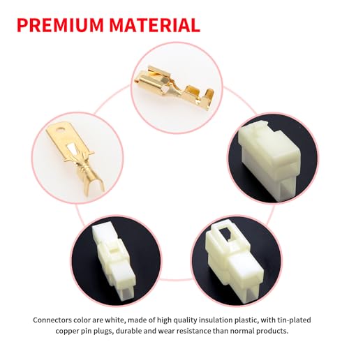 YIXISI 120 PCS 6.3mm 2 Pin Automotive Electrical Wire Connectors Kit ...