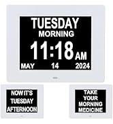 Dementia Clock for Seniors Clock with Date and Time for Elderly-8 Alarm ...