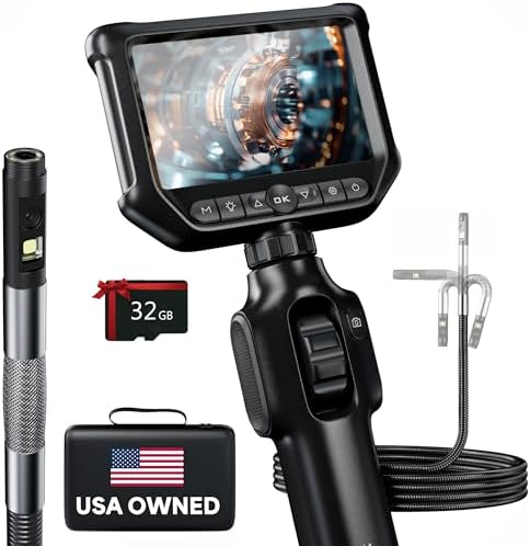 Amazon.com: Articulating Borescope 360°, Dual Lens Inspection Camera ...