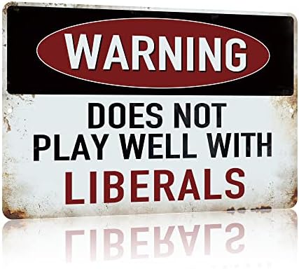 Amazon.com: CSWLJS Funny Retro Metal Tin Sign - Warning Does Not Play ...