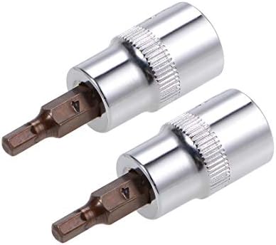 uxcell 2pcs 1/4" Drive x H3 (3mm) Hex Bit Socket, S2 Steel Bits CR-V ...