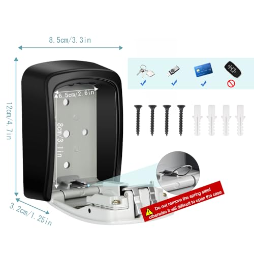 Snapklik.com : ZHEGE Key Lock Box, 4 Digit Combination Storage Lockbox ...