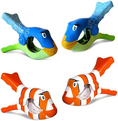 Paifeancodill Creative Beach Towel Clips, 4 Pcs Clownfish Towel Clips ...