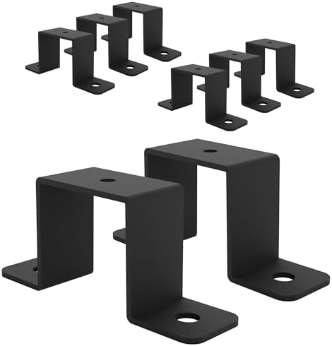 Wpbhk 8 Pcs Square Tube Strap Clamp, 1"x1" Strap Post Ties, Black Deck ...