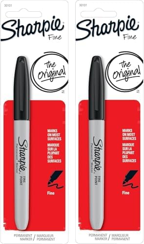 Amazon.com: Sharpie Black Markers, Fine Point Tip, Permanent Markers, 7 ...