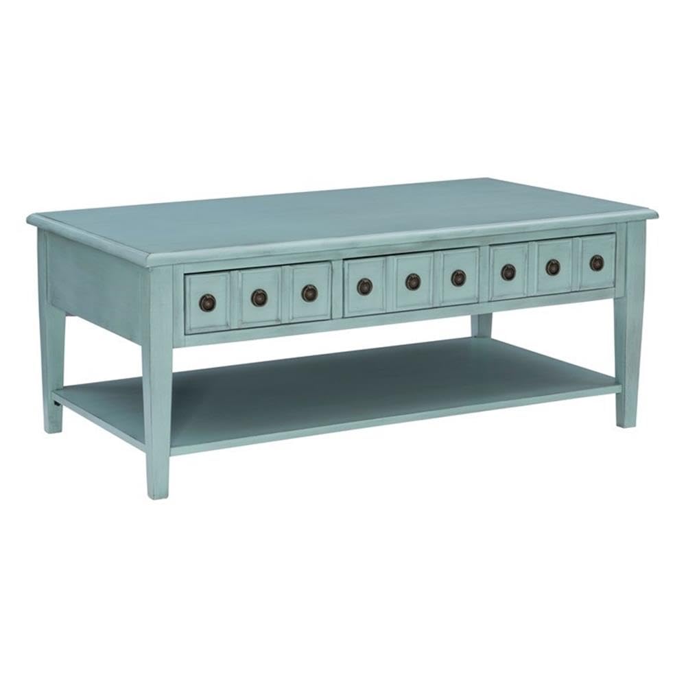 Amazon.com: Linon Sadie Wood Coffee Table in Teal Blue : Home & Kitchen