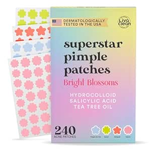 Amazon.com: LivaClean 240 CT Cute Pimple Patches for Face w/Salicylic ...