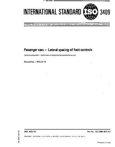 ISO 3409:1975, Passenger cars - Lateral spacing of foot controls ...