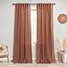 Amazon.com: Linen Rust Curtain Panels for Living Room 96 Inch Length ...